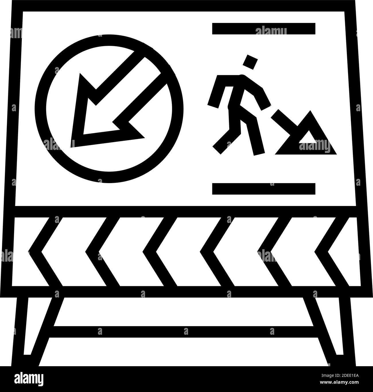 road construction sign line icon vector illustration Stock Vector Image ...