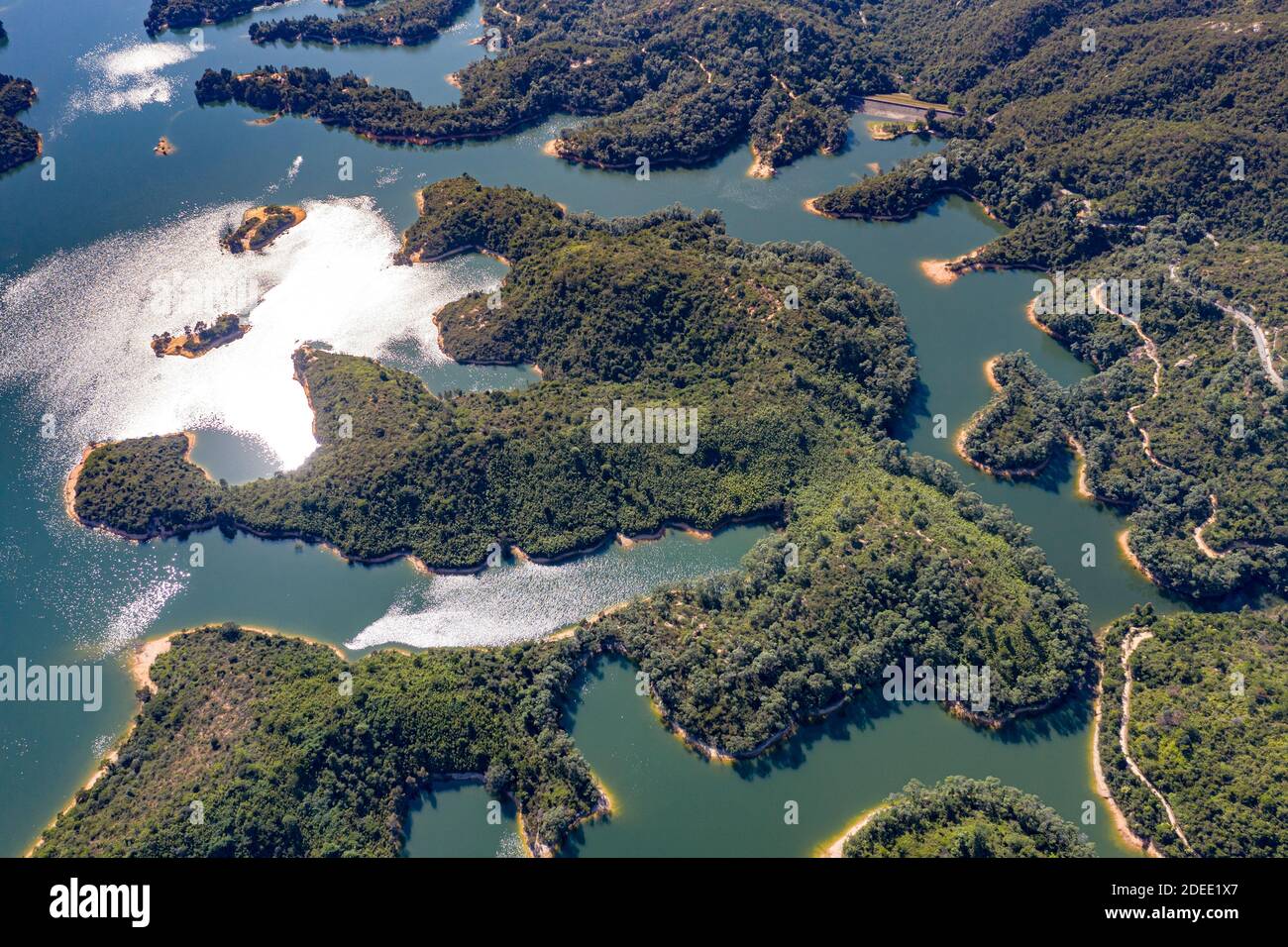 Aerial view of Reservoir Landscape Stock Photo - Alamy