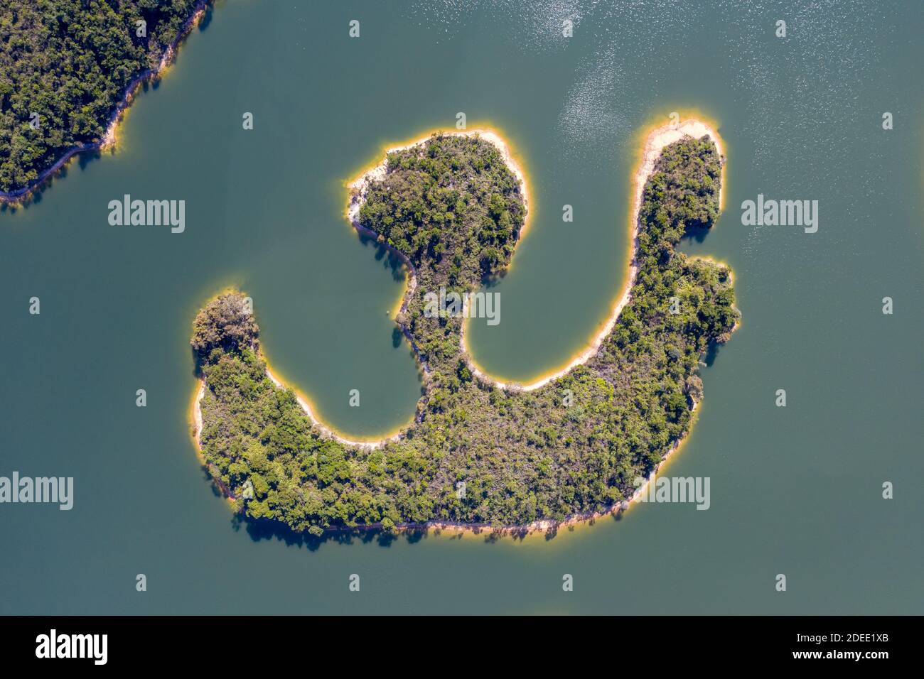Aerial view of Reservoir Landscape Stock Photo - Alamy