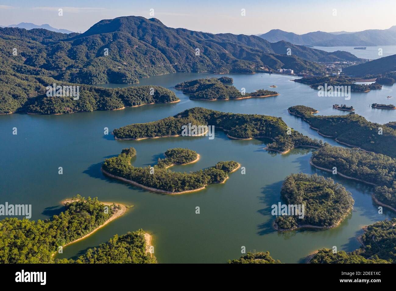 Aerial view of Reservoir Landscape Stock Photo - Alamy