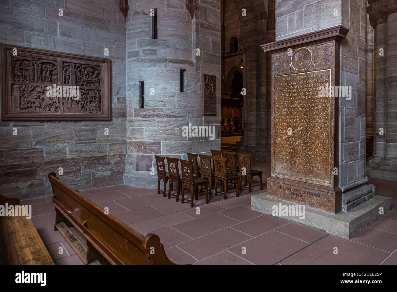 The Erasmus of Rotterdam columbarium in the cathedral of Basel ...