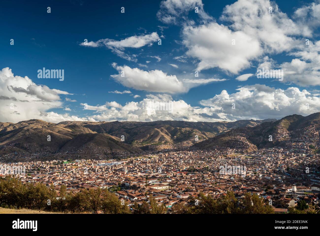 Scenic view of Cusco city seen from Sacsayhuaman, Peru Stock Photo - Alamy