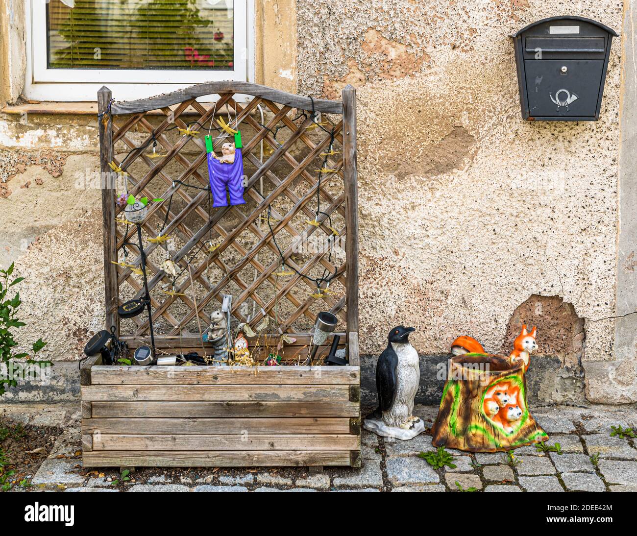 Playful house decoration in Kemnath-Waldeck, Germany Stock Photo - Alamy