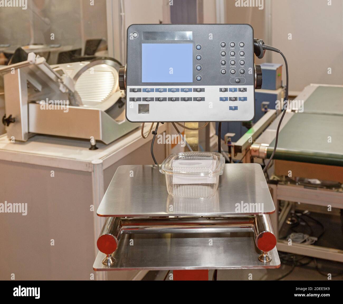 Precision Weight Scale Control in Food Factory Production Stock Photo ...