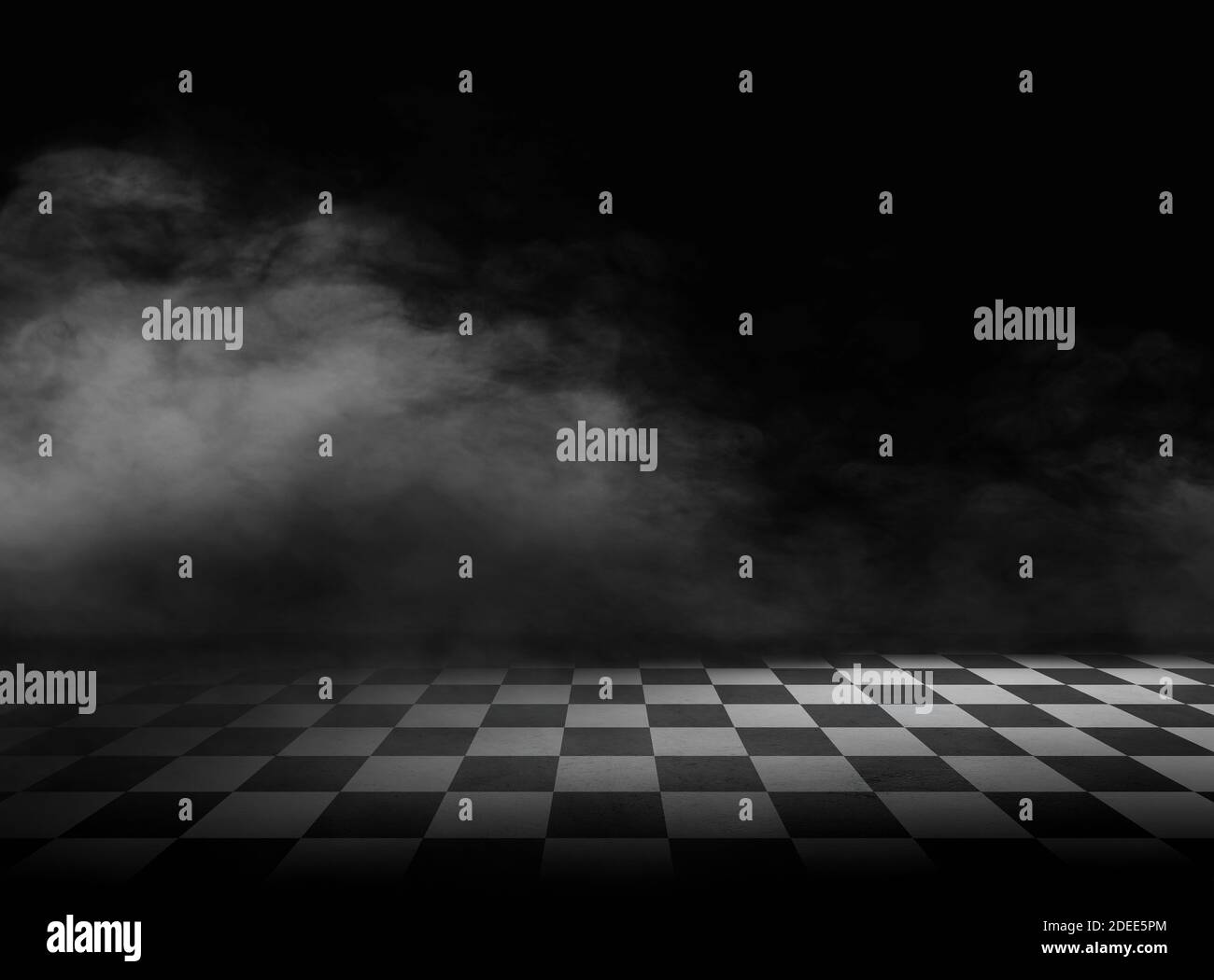 checker floor and wall pattern in the room. grunge empty interior ...