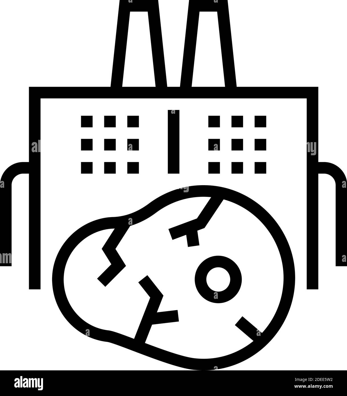 meat factory building line icon vector illustration Stock Vector Image ...