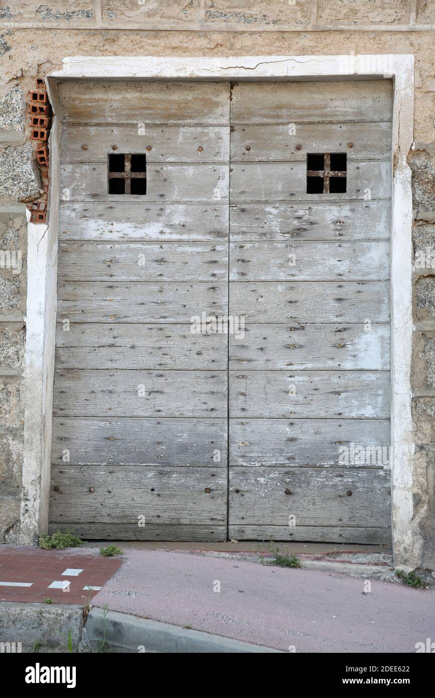Ornate white fortified door in Propriano Corsica Stock Photo - Alamy