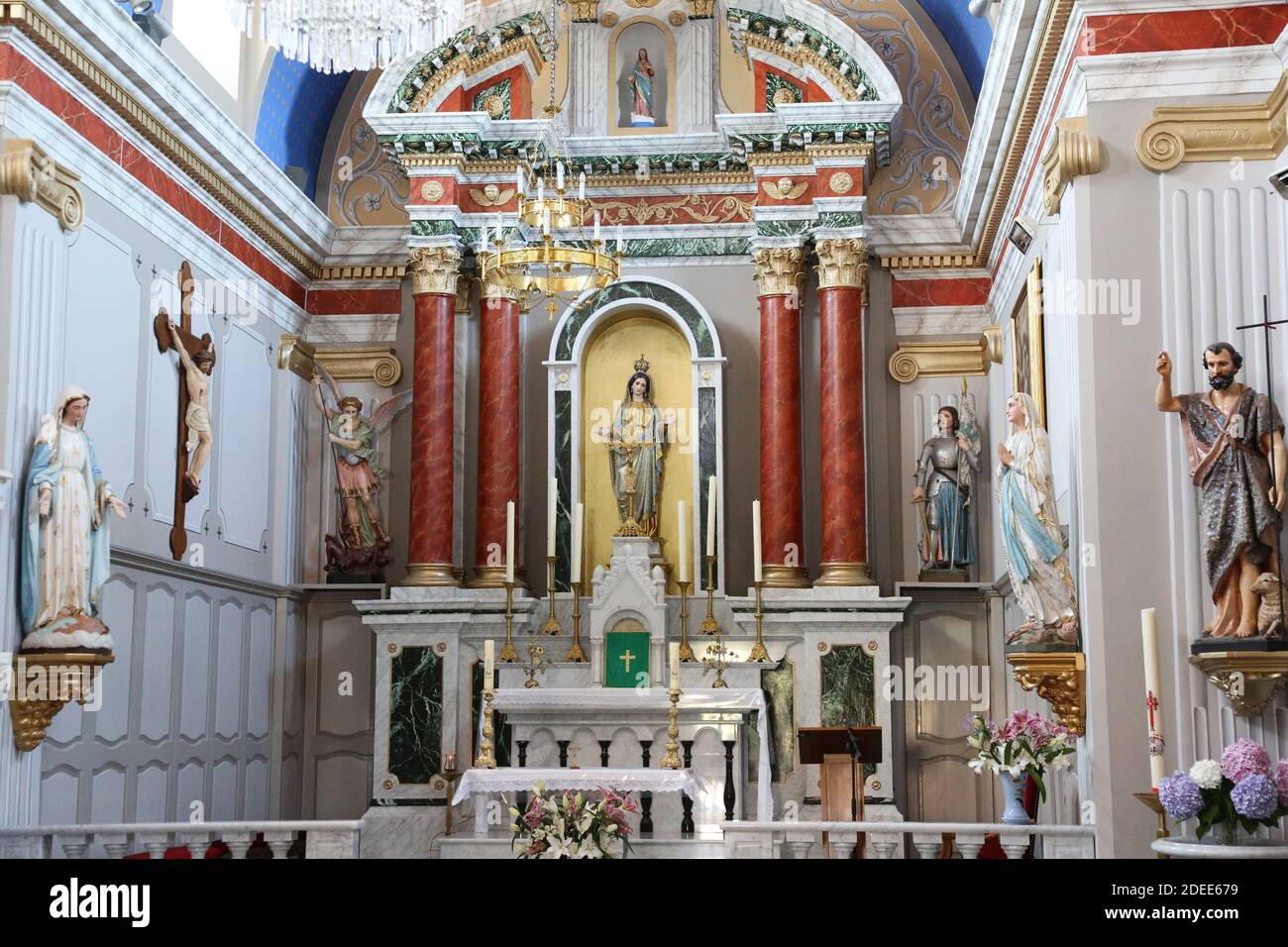 Internal architecture inside The Church of Our Lady or Church of Eglise ...