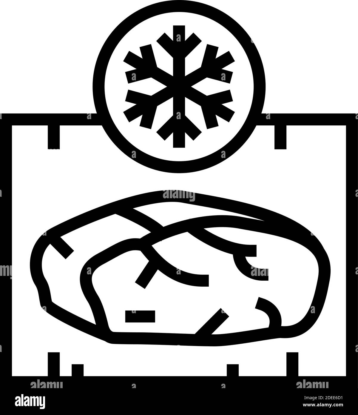 frozing meat line icon vector illustration Stock Vector Image & Art - Alamy