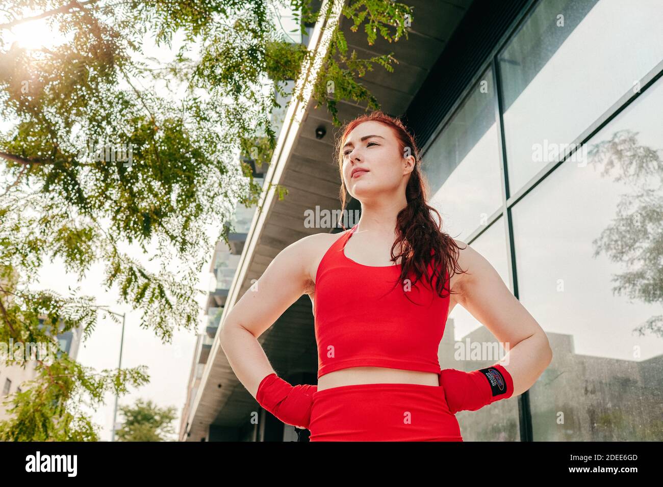 Female boxer wrapped hands hi-res stock photography and images - Alamy