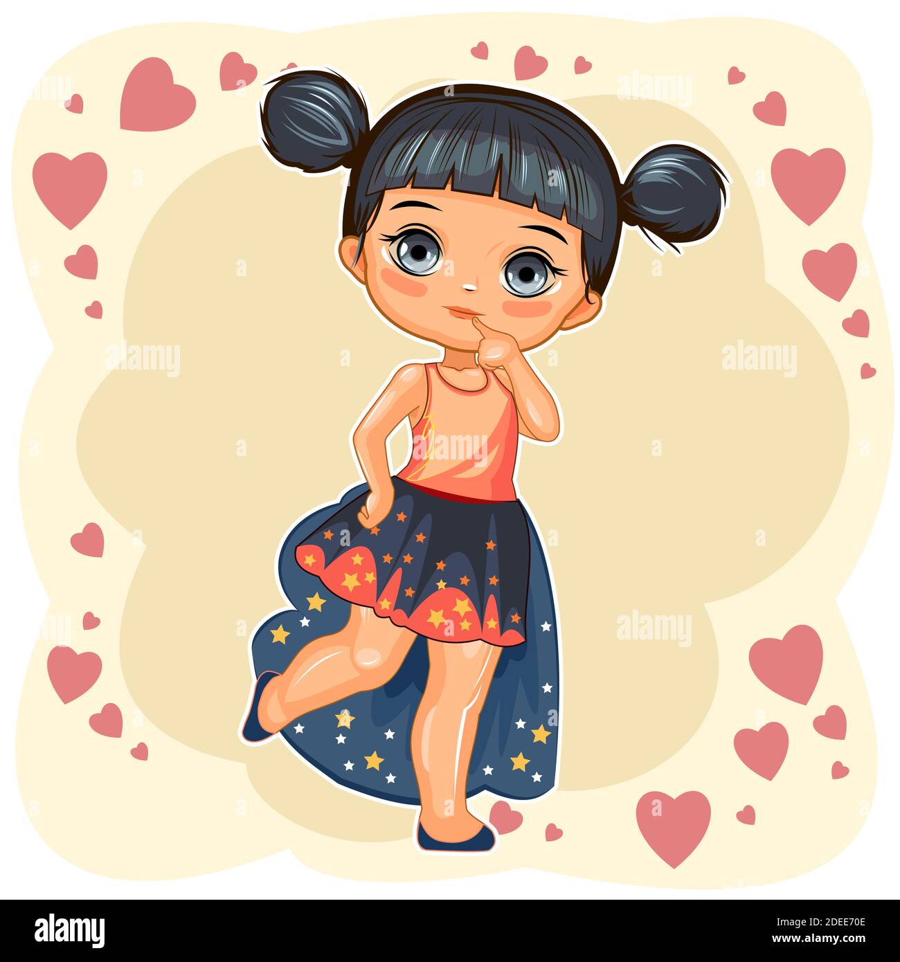 A cute little girl dressed as a princess. Cheerful funny child in a ...