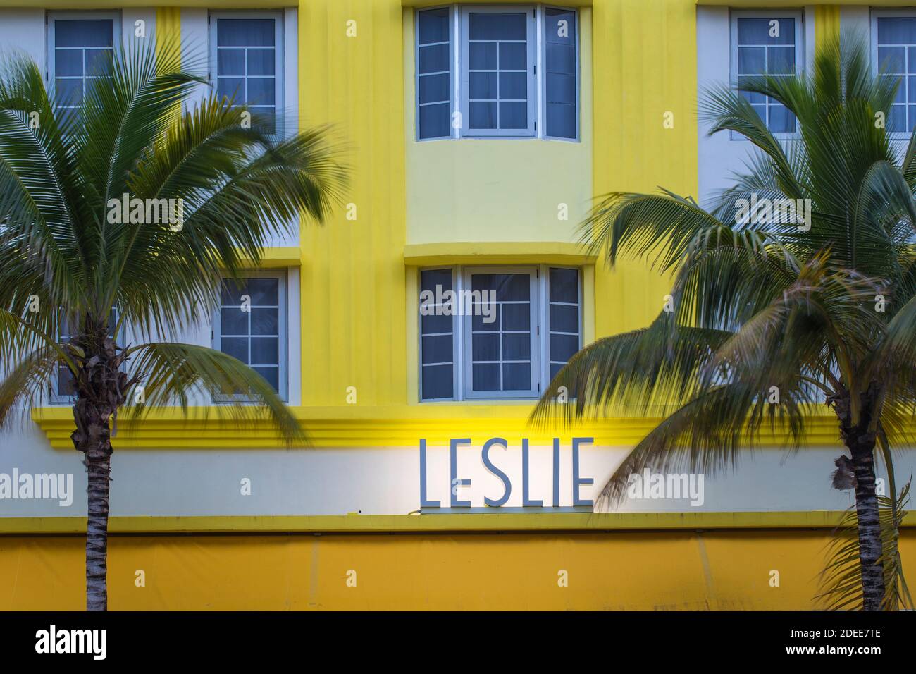 U.S.A, Miami, Ocean Drive, Miami Beach, South Beach, Leslie Hotel Stock ...