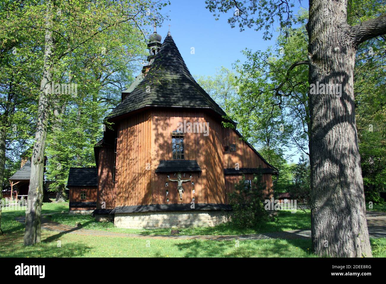 Dobra. Malopolska. Poland. Wooden church of saint Apostles Jude ...