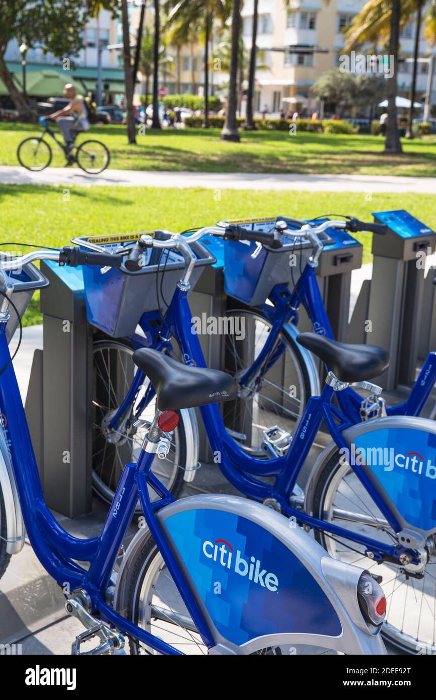 U.S.A, Miami, Miami beach, South Beach, Citi Bikes Stock Photo - Alamy