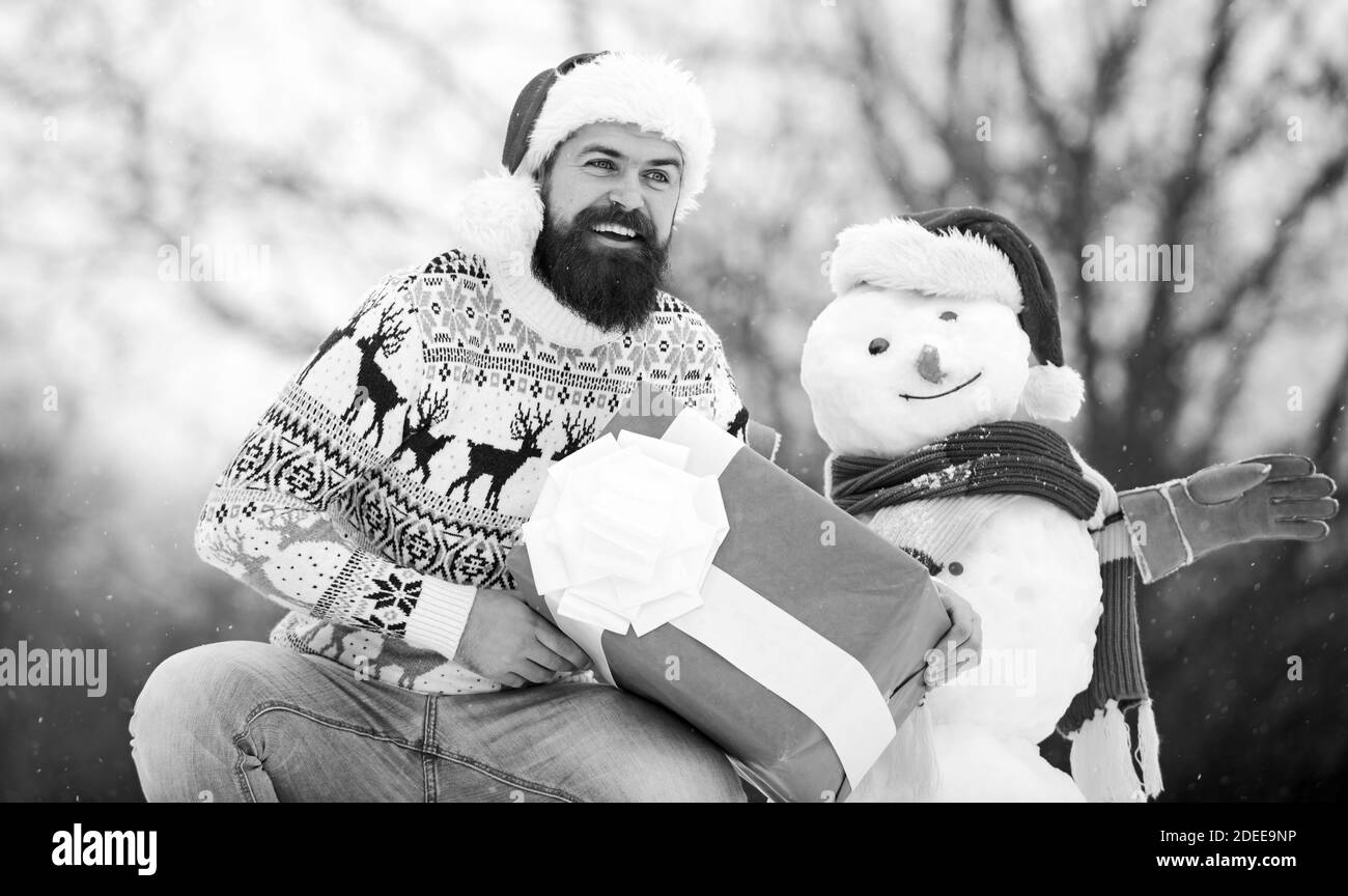 Christmas holiday positive santa Black and White Stock Photos & Images ...