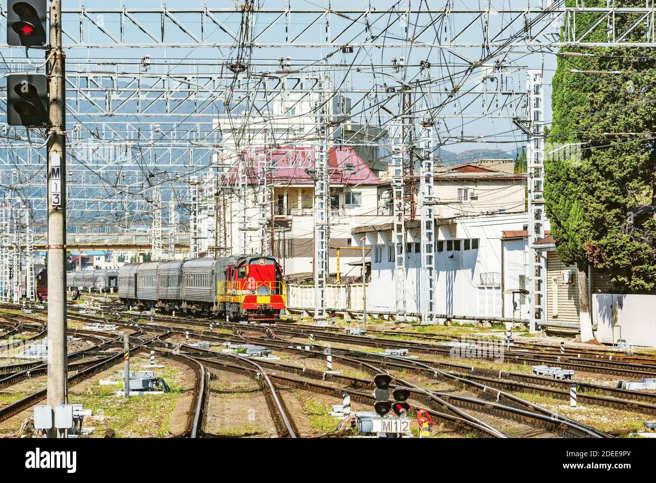 Day view of Adler railway station. Sochi. Russia Stock Photo - Alamy