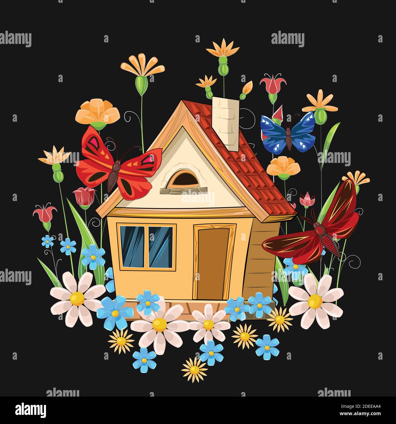 Old cozy house. Fabulous cartoon object. Cute childish style. Ancient ...