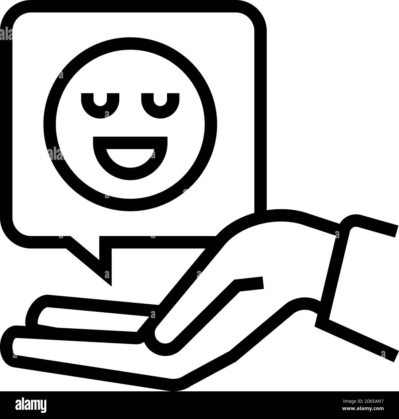 happy client review line icon vector illustration Stock Vector Image ...