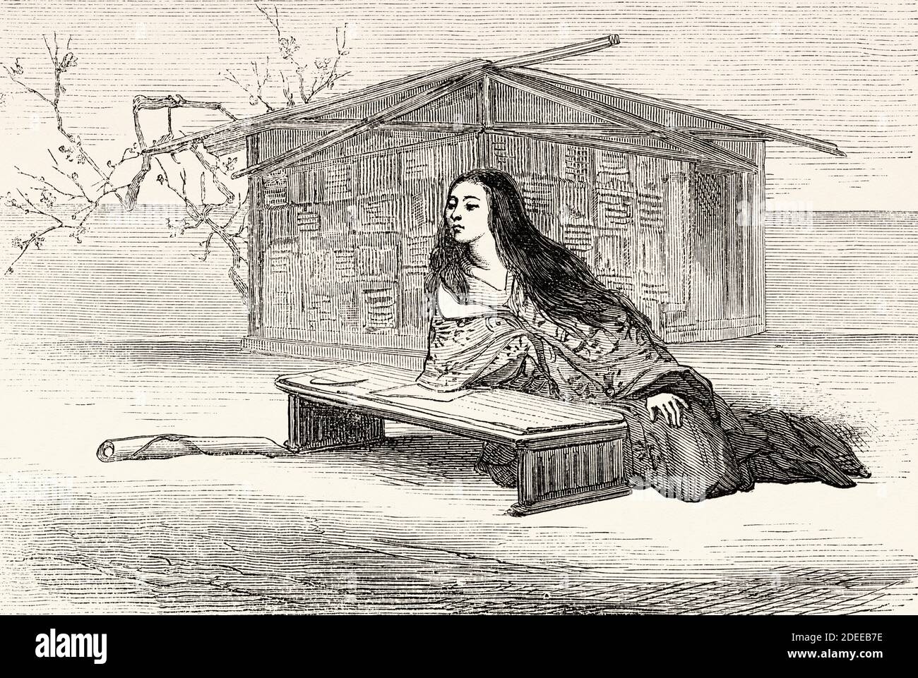 A poet, drawing by Staal from a Japanese cartoon, Japan. Old 19th ...