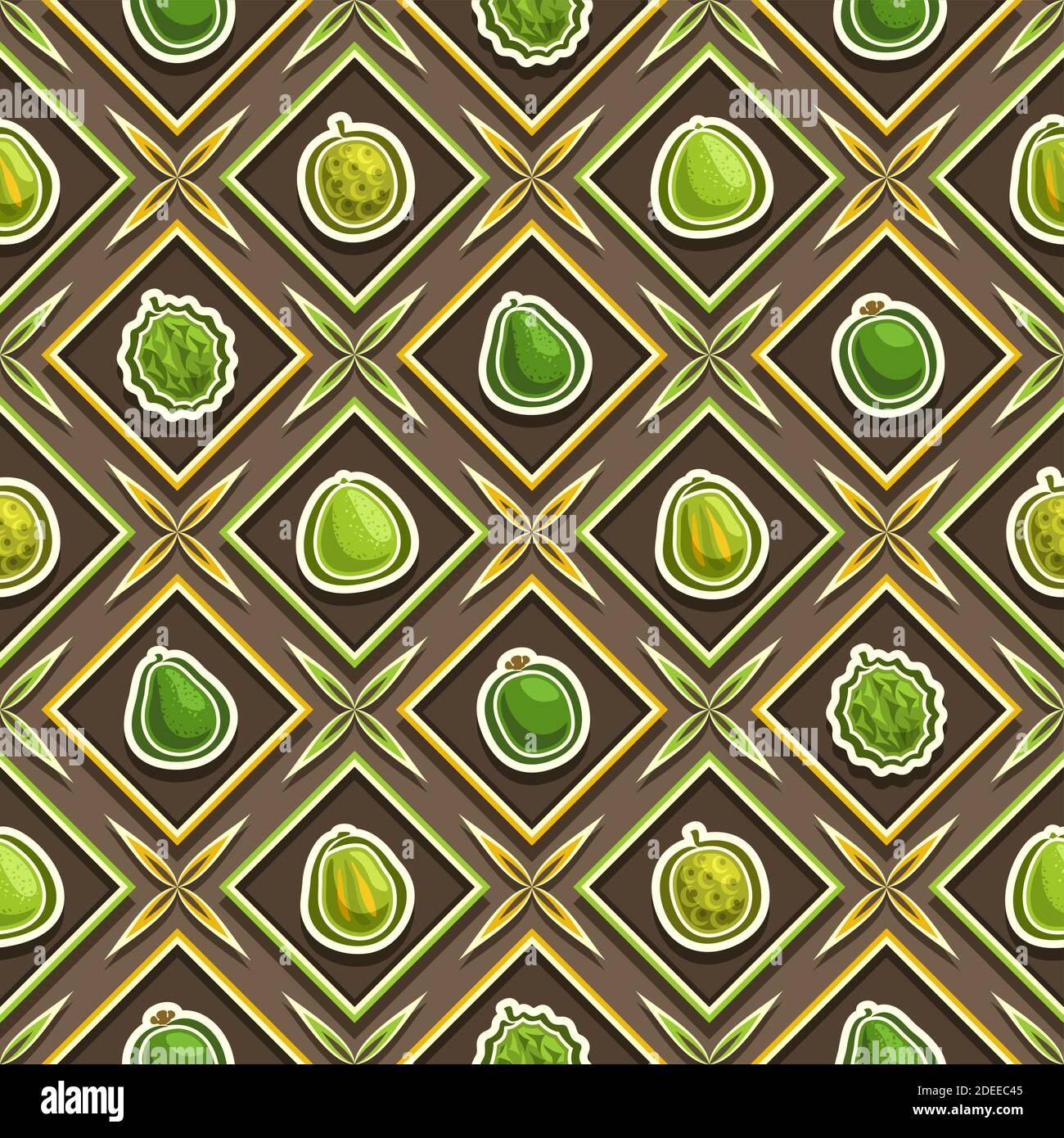 Vector Fruit Seamless Pattern, square repeating fruit background ...