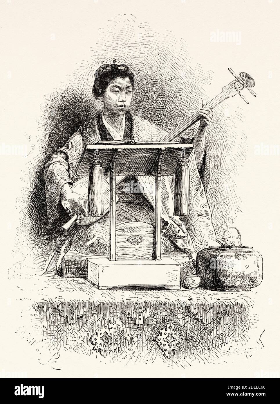 Black white drawing woman singing hi-res stock photography and images ...