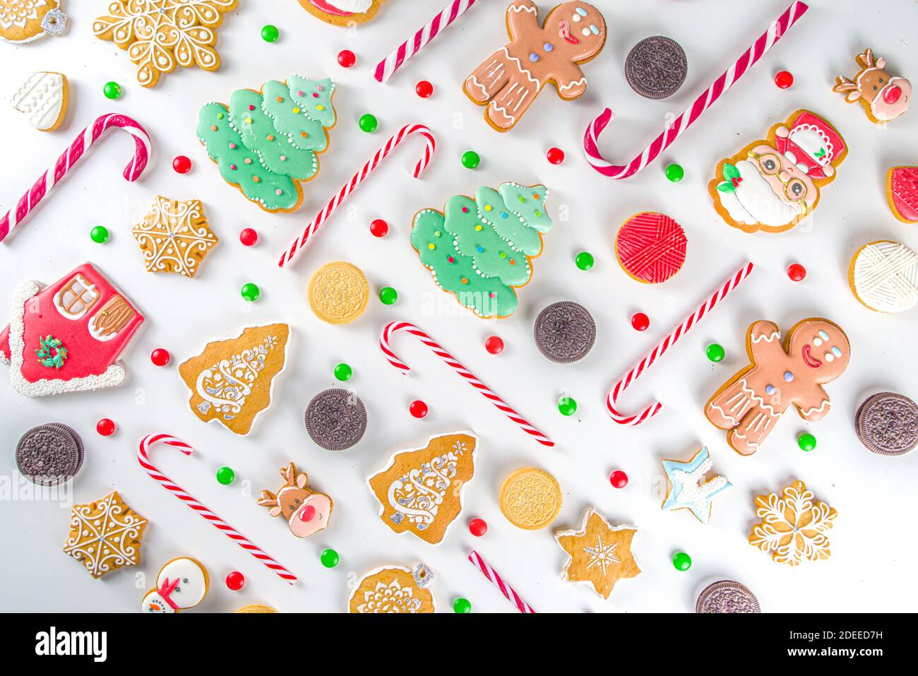 Christmas sweets set. Assorted festive Christmas and New Year sweets ...