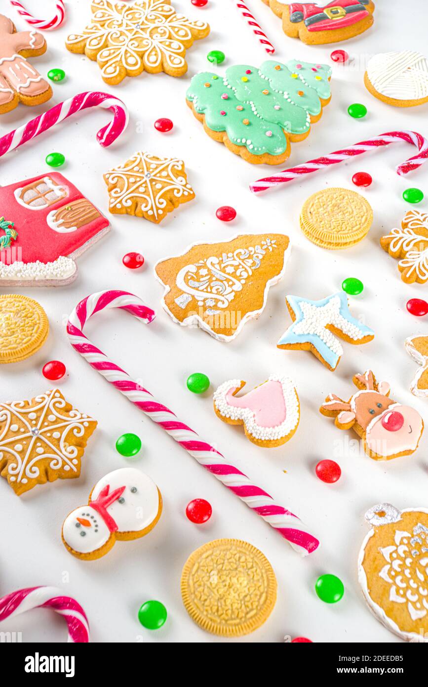 Christmas sweets set. Assorted festive Christmas and New Year sweets ...