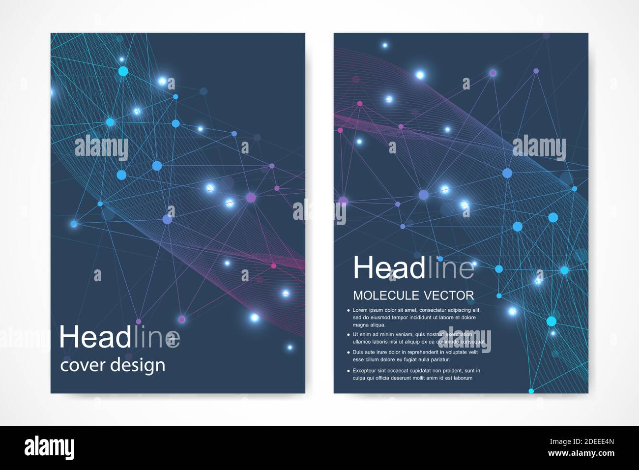 Scientific brochure design template. Vector flyer layout, Molecular ...