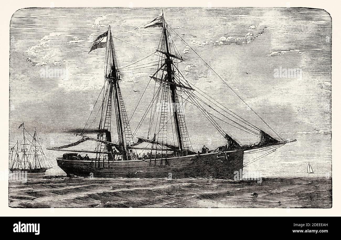 La Germania Part of the convoy going to the North Pole. Old 19th ...