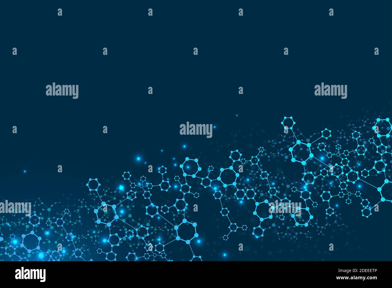Science network pattern, connecting lines and dots. Technology hexagons ...