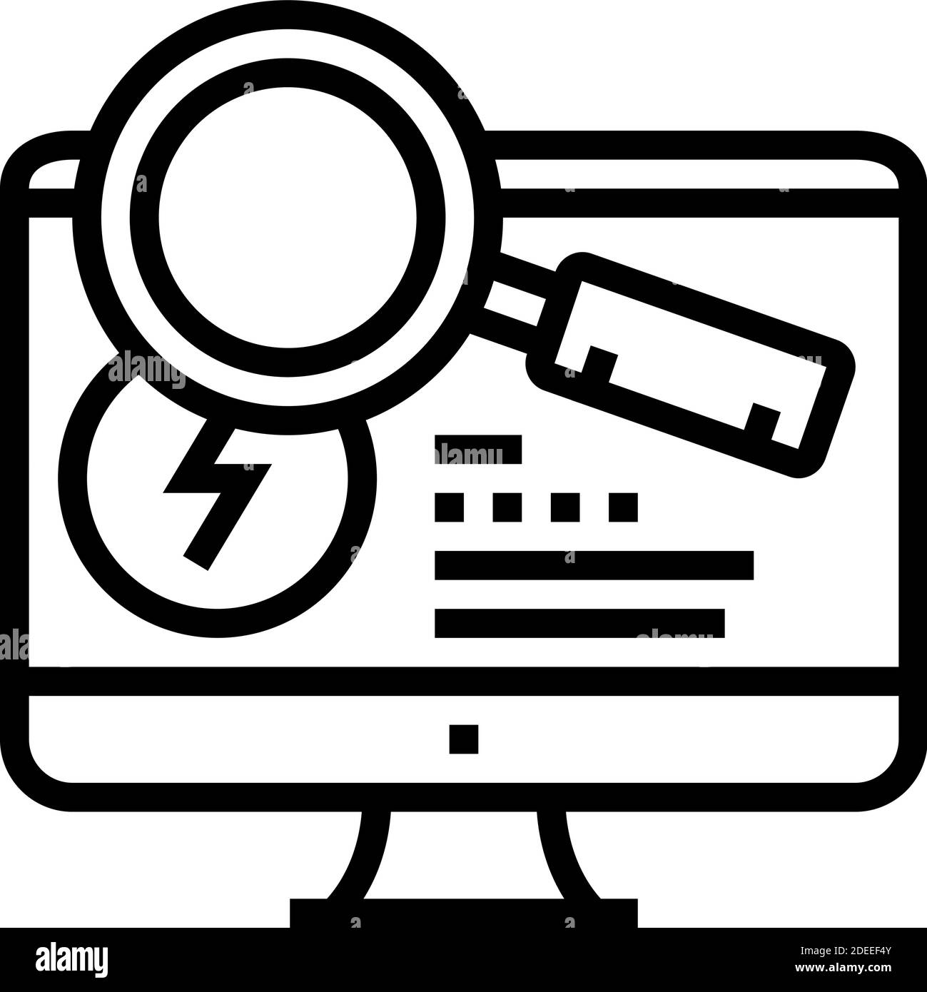 research computer incident line icon vector illustration Stock Vector ...