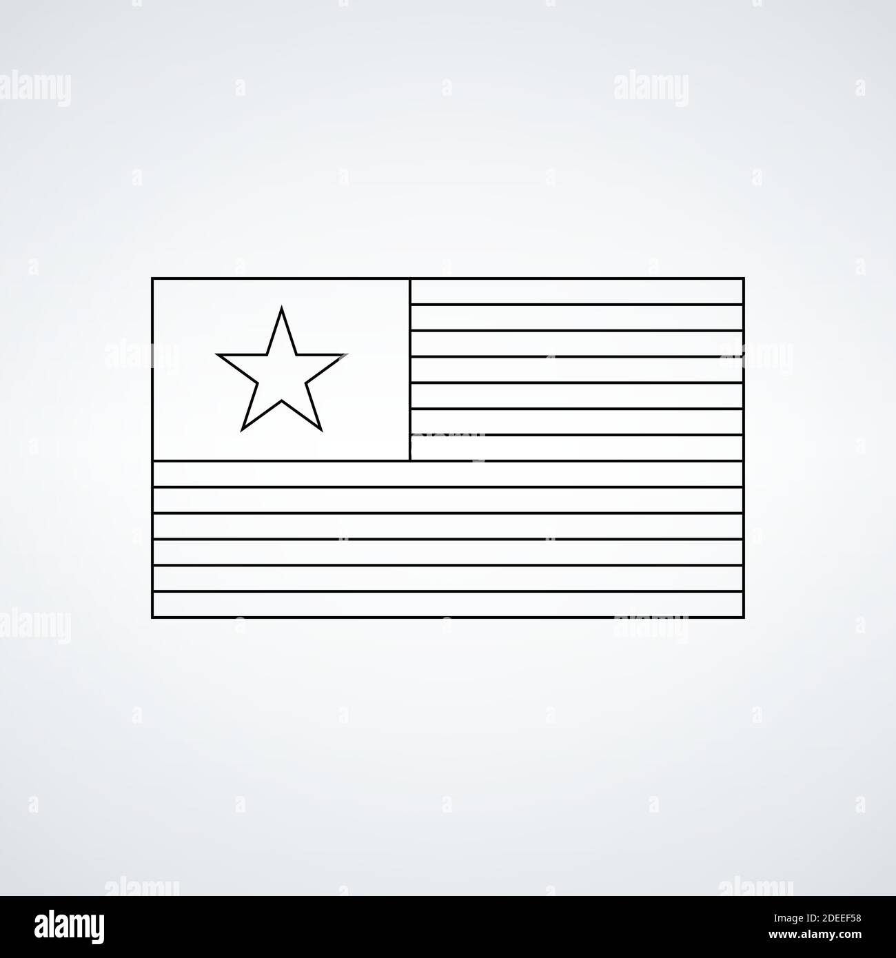 USA flag with one star, linear style sign for mobile concept and web ...