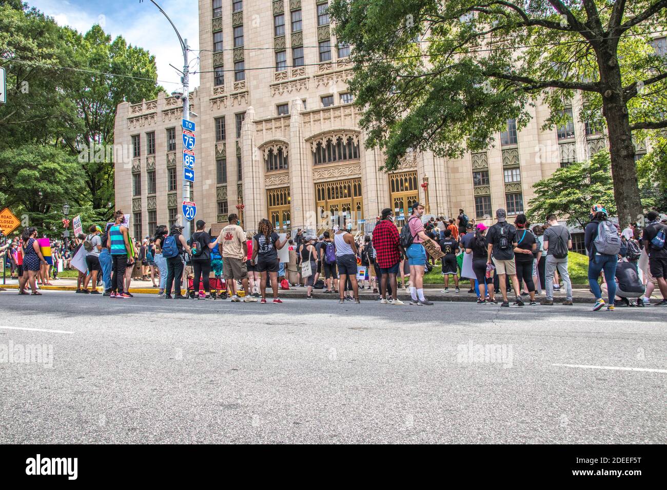 Atlanta, Ga USA 06 07 20: Downtown Atlanta Georgia protesters in front ...
