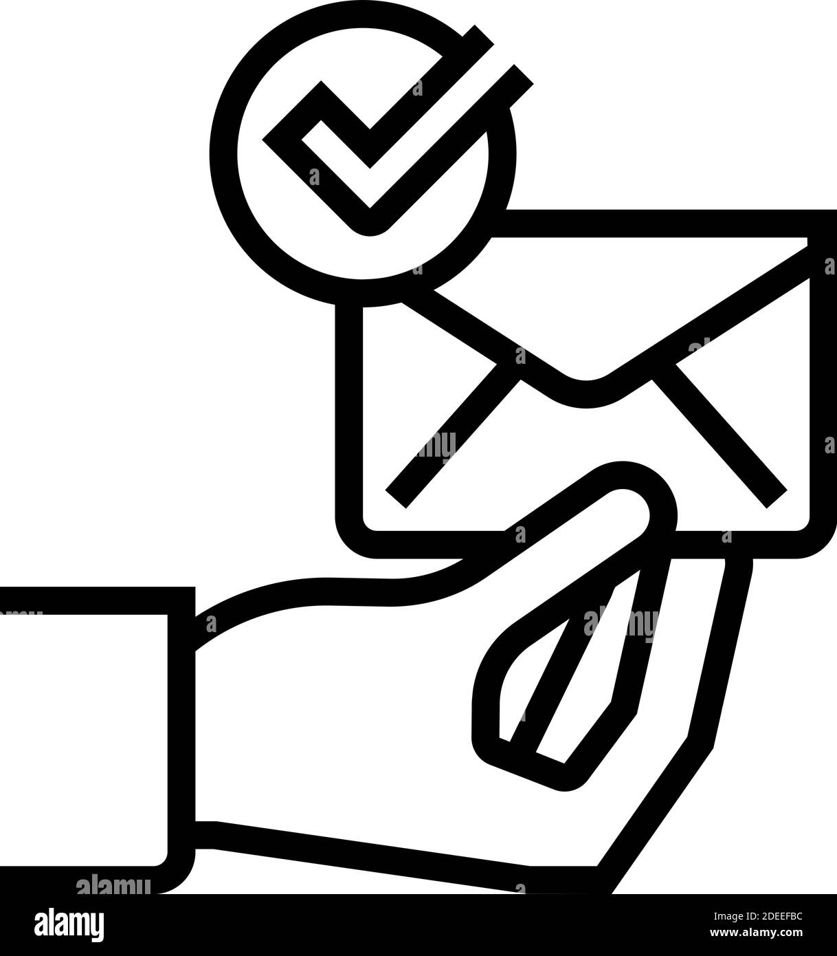 approved message line icon vector illustration Stock Vector Image & Art ...