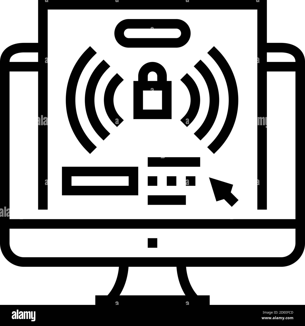computer password hacking line icon vector illustration Stock Vector ...