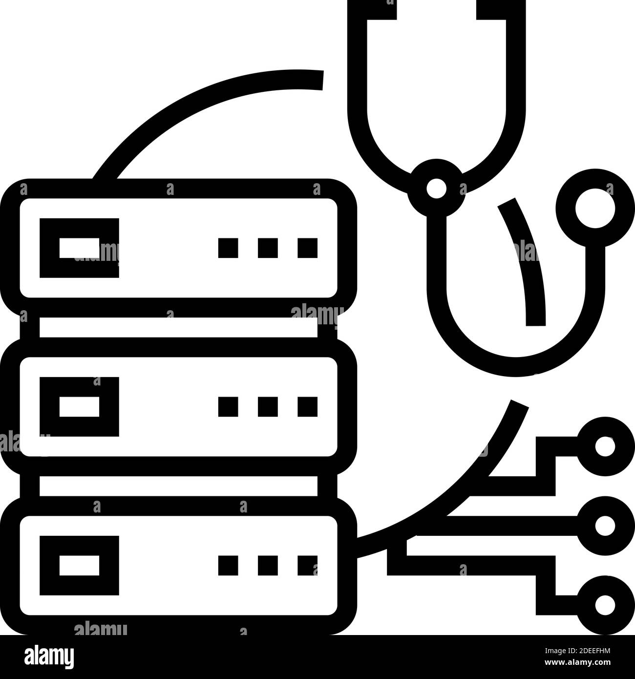 server technology repair line icon vector illustration Stock Vector ...