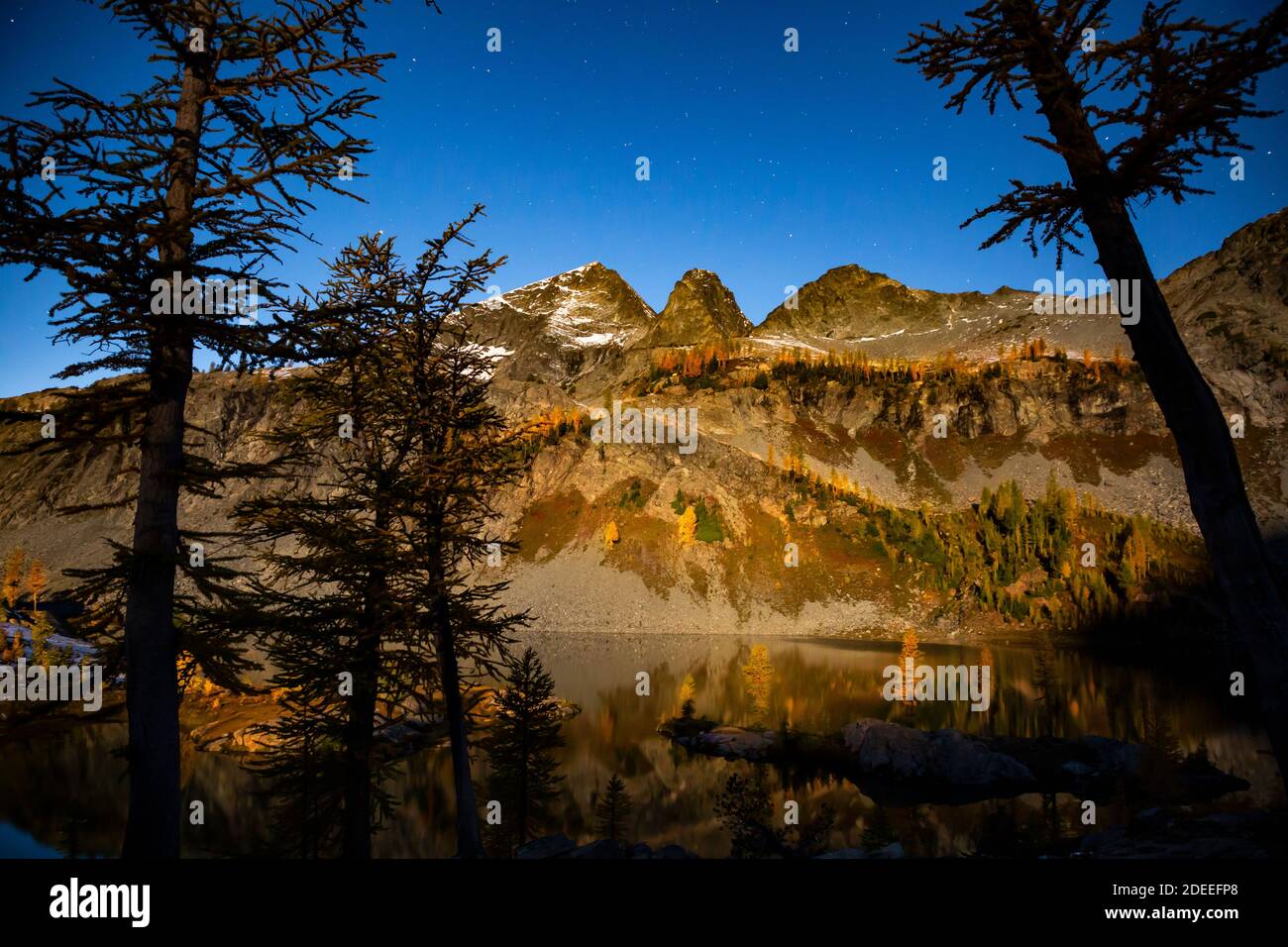 Hike night mountain moon moonlight forest hi-res stock photography and ...