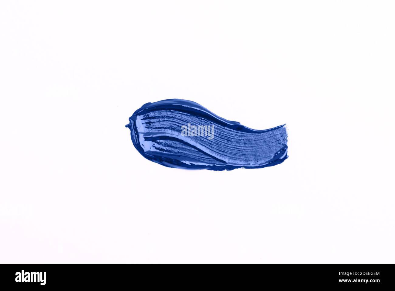 Blue paint stroke isolated on white background Stock Photo - Alamy