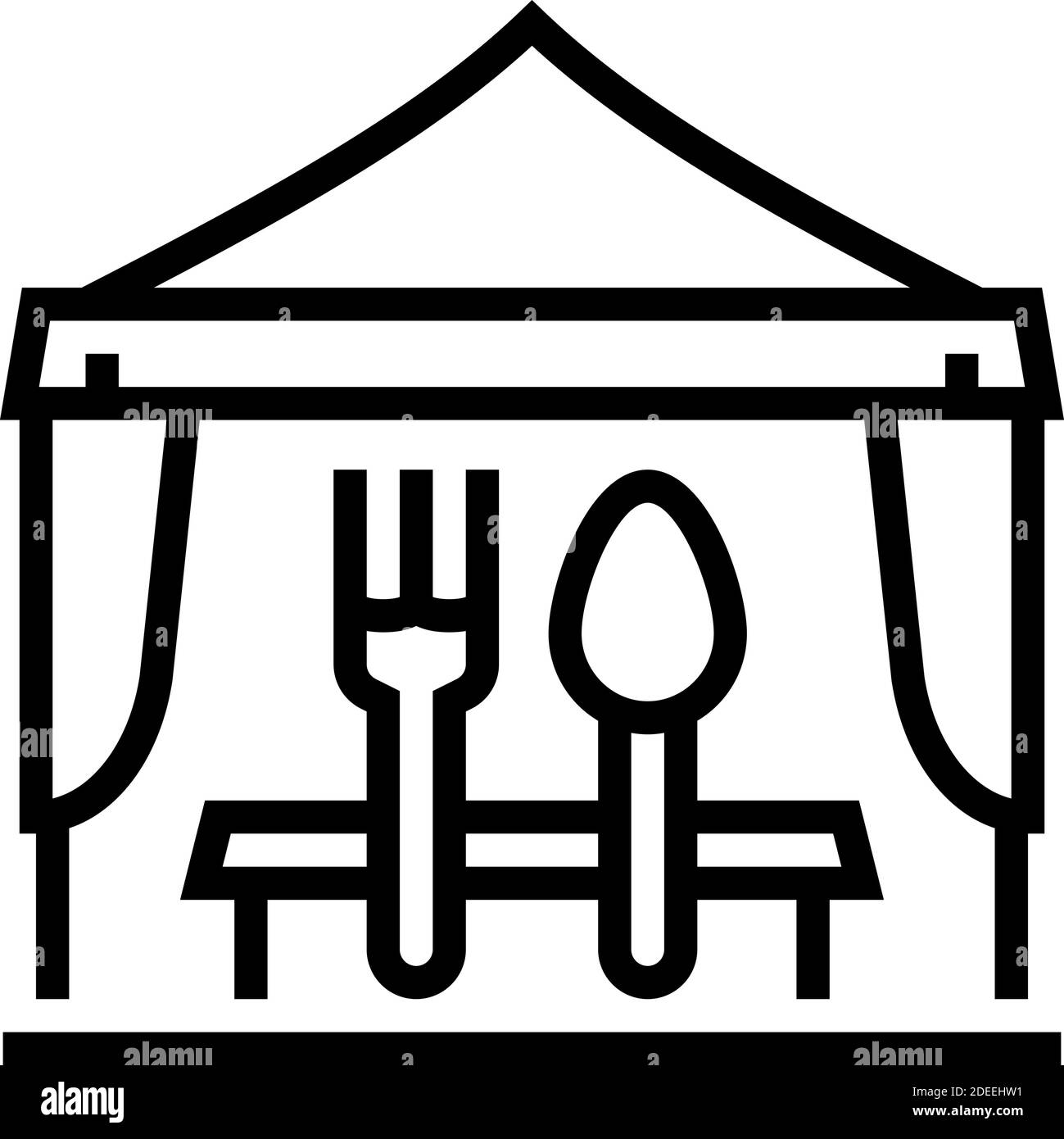 outdoor catering buffet line icon vector illustration Stock Vector ...