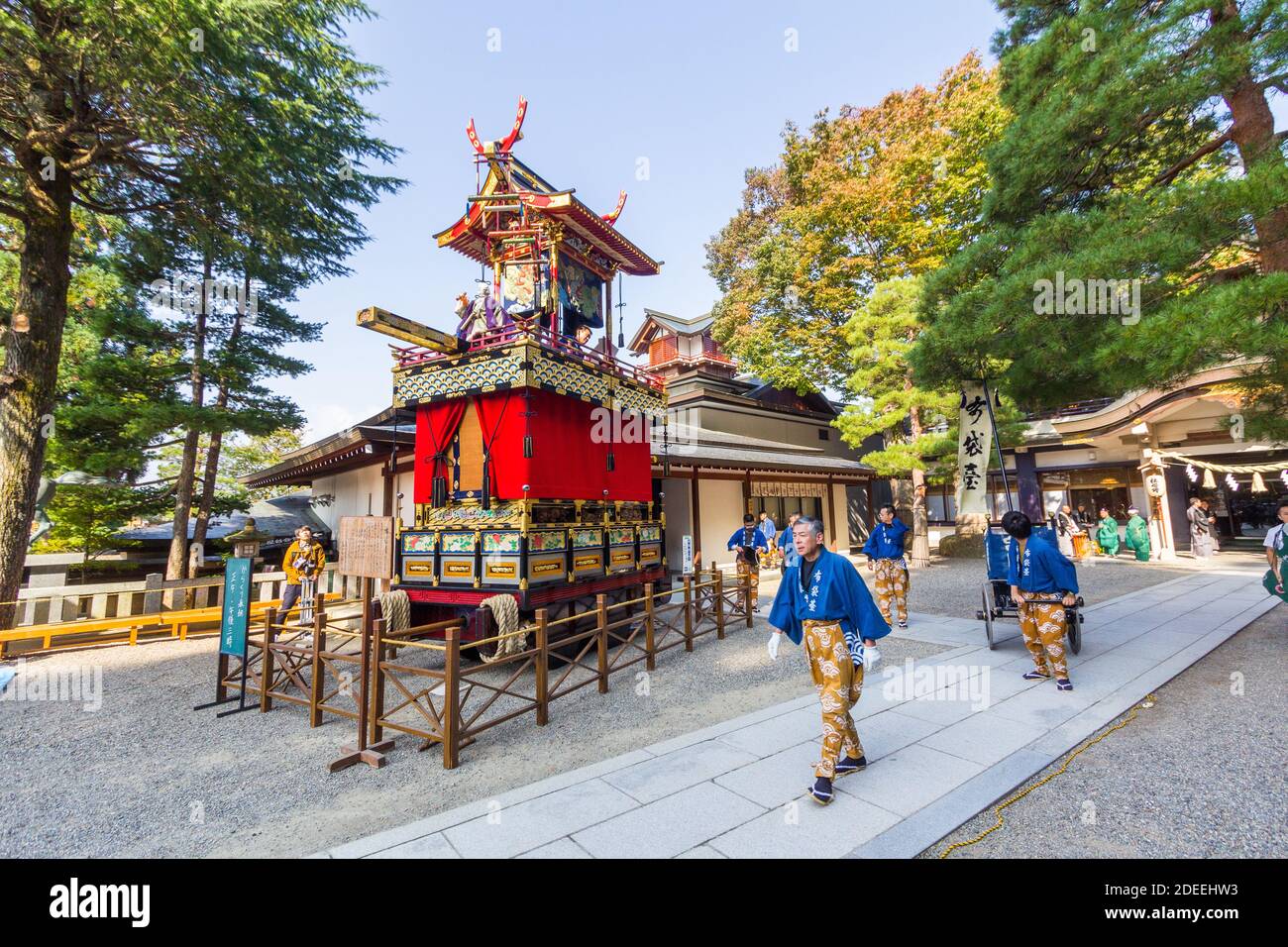 Richly decorated float during Takayama's autumn festival called ...