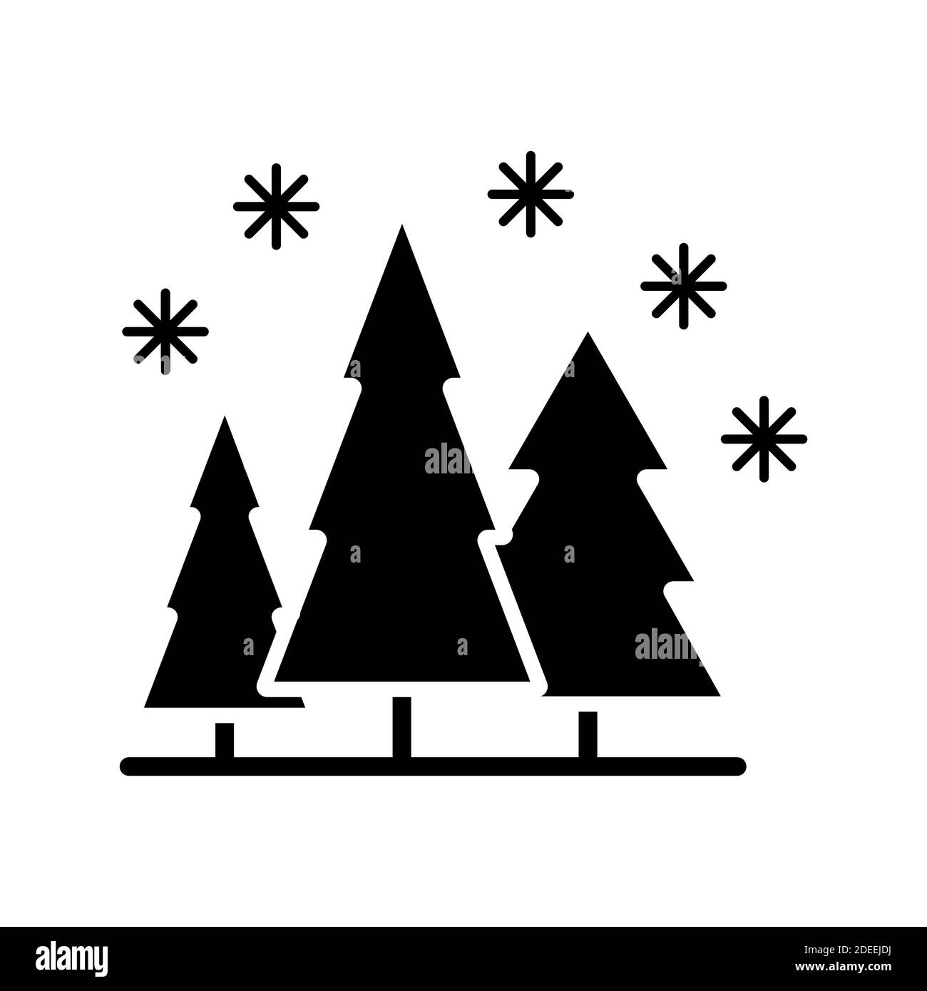 Snow forest vector glyph icon. Winter sign. Graph symbol for travel and ...