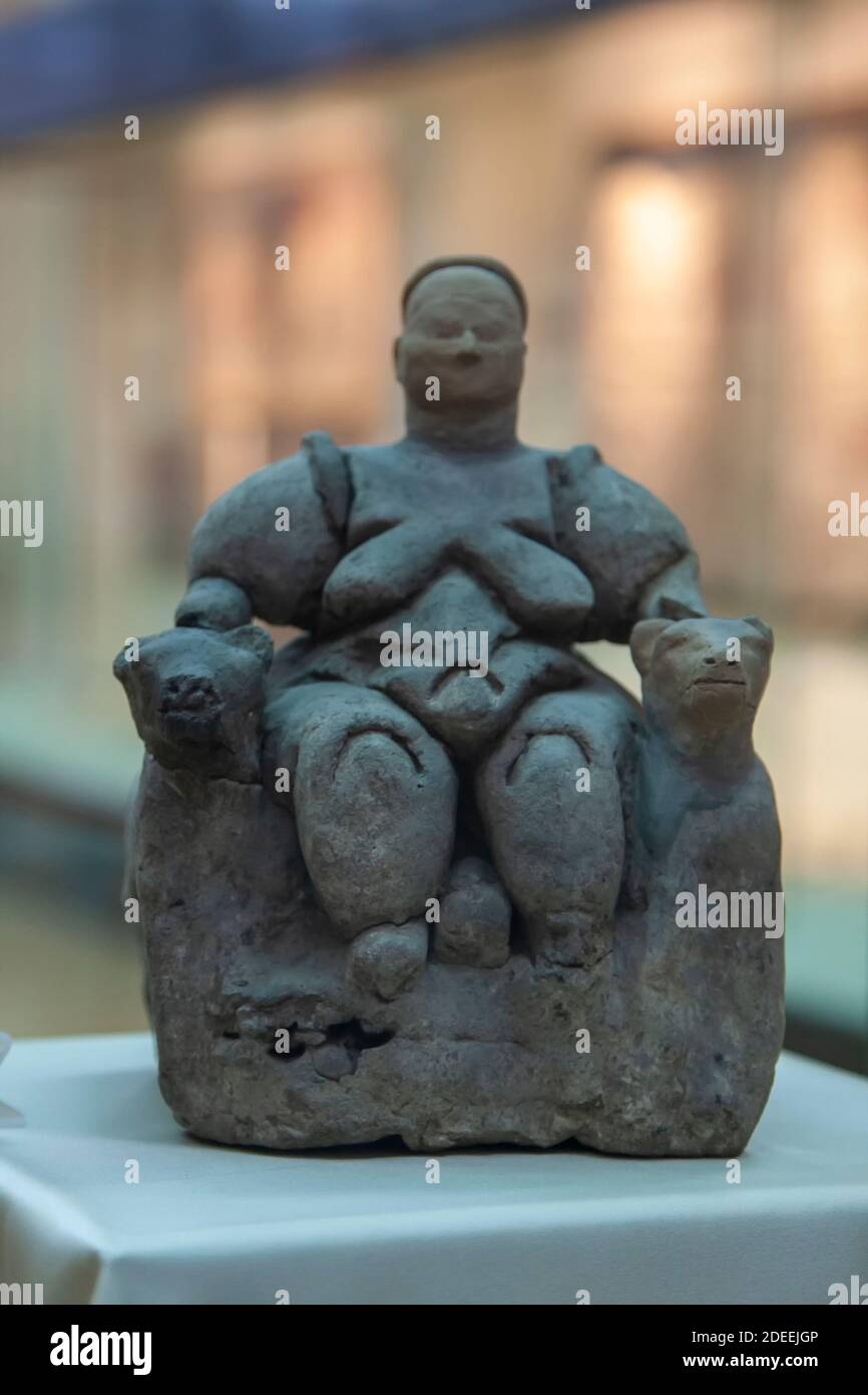 TURKEY, ANKARA ; MAY 25,2008 - Mother-Goddess figurine from Çatalhöyük ...