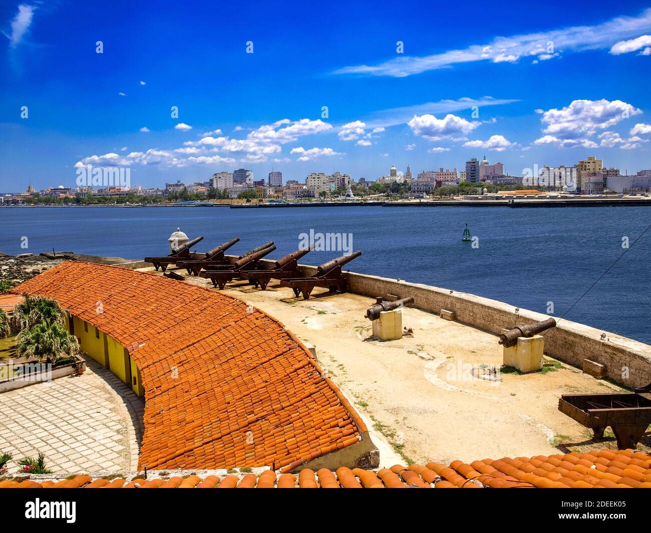 Guns facing Havana. Cuban spring - Beautiful tropical landscape Stock ...
