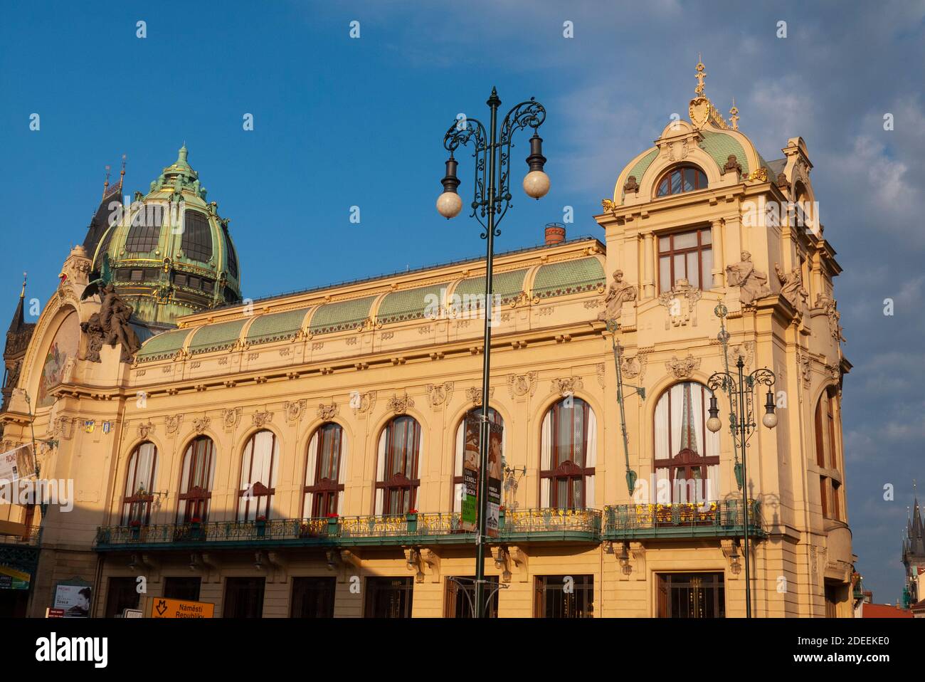 Art Nouveau style architecture of Municipal House, historic opera house ...