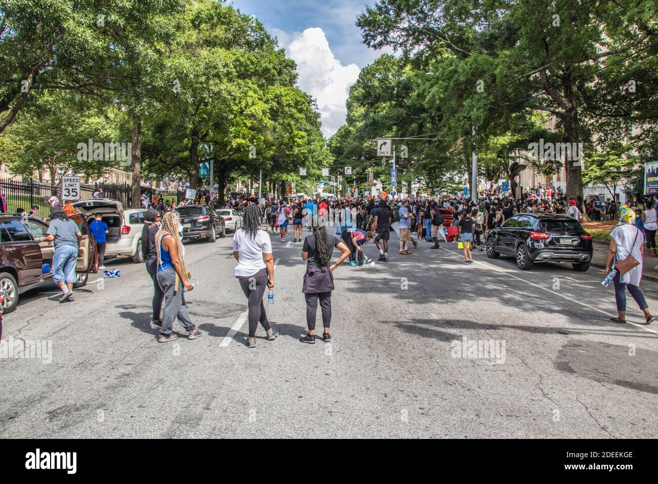 Atlanta, Ga USA 06 07 20: Downtown Atlanta Georgia protesters in front ...