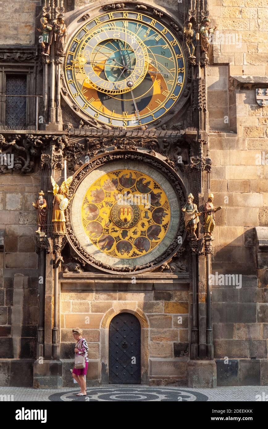 Astronomical Clock in the old town of Prague, capital city of the Czech ...