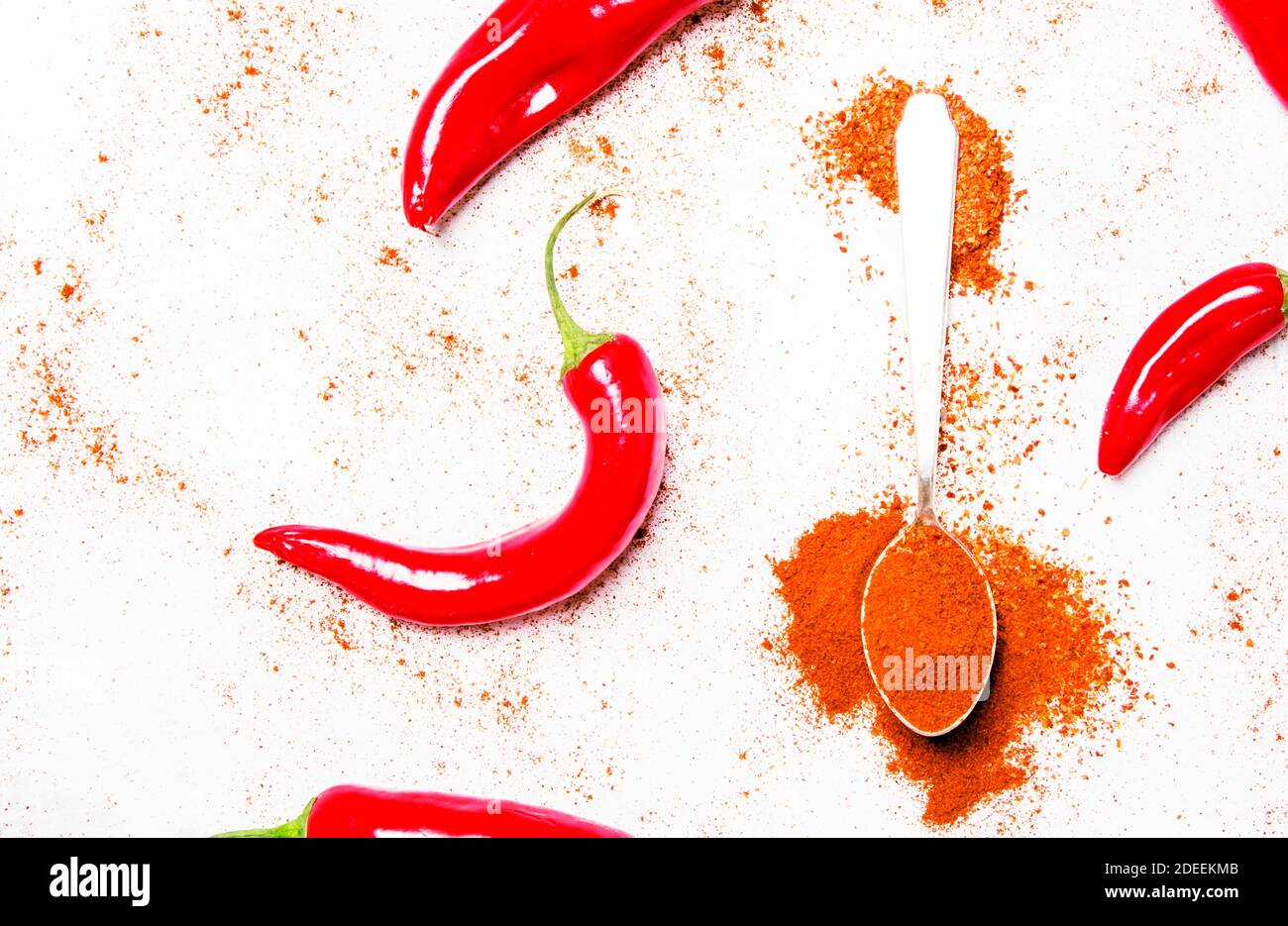 Ground chili spice, top view Stock Photo - Alamy
