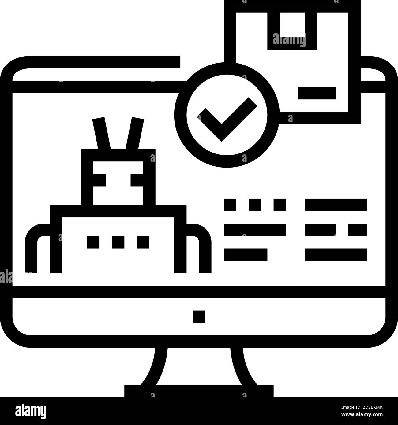 automatical order acceptance line icon vector illustration Stock Vector ...