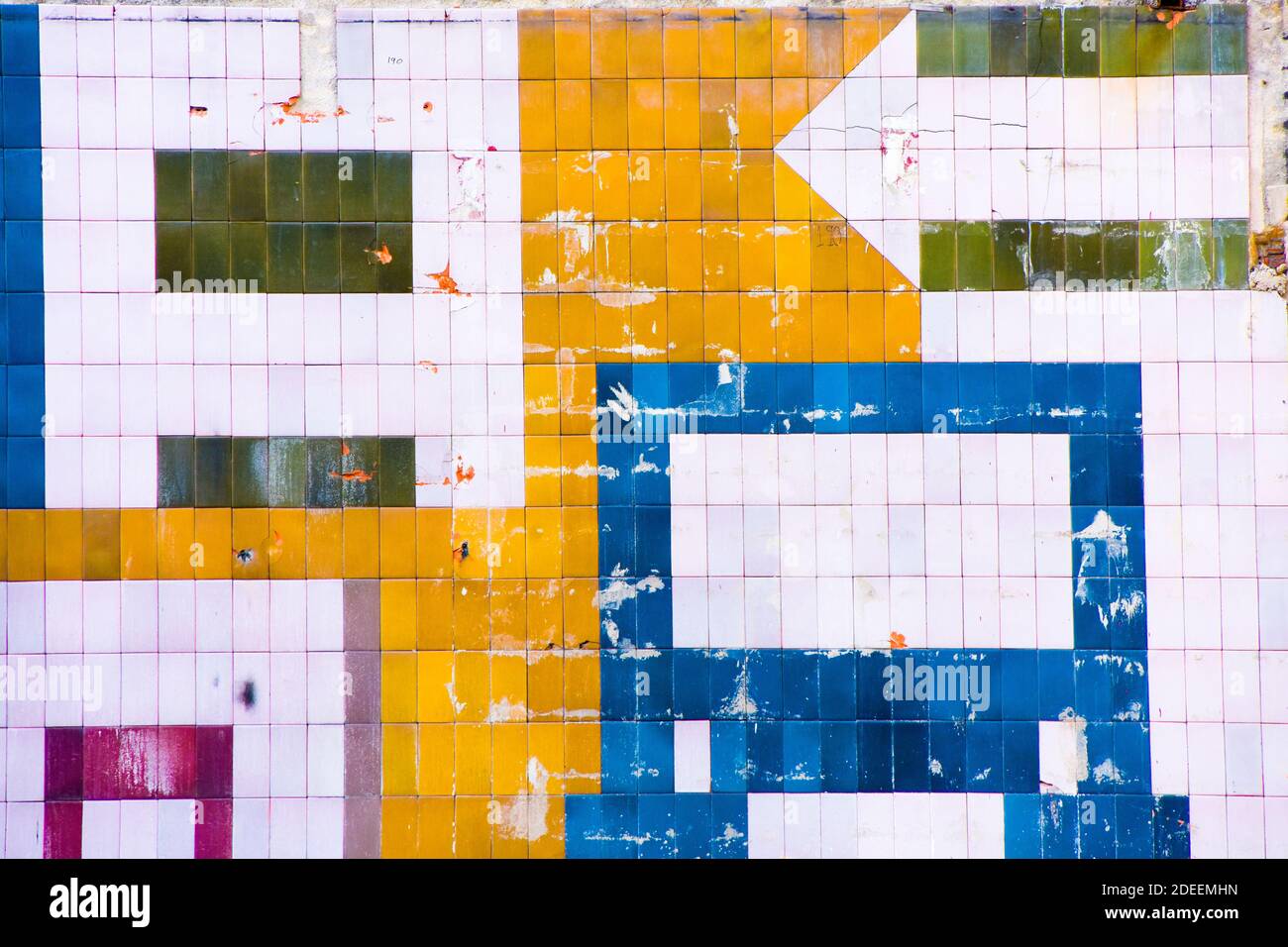 Old tiles on a wall Stock Photo - Alamy