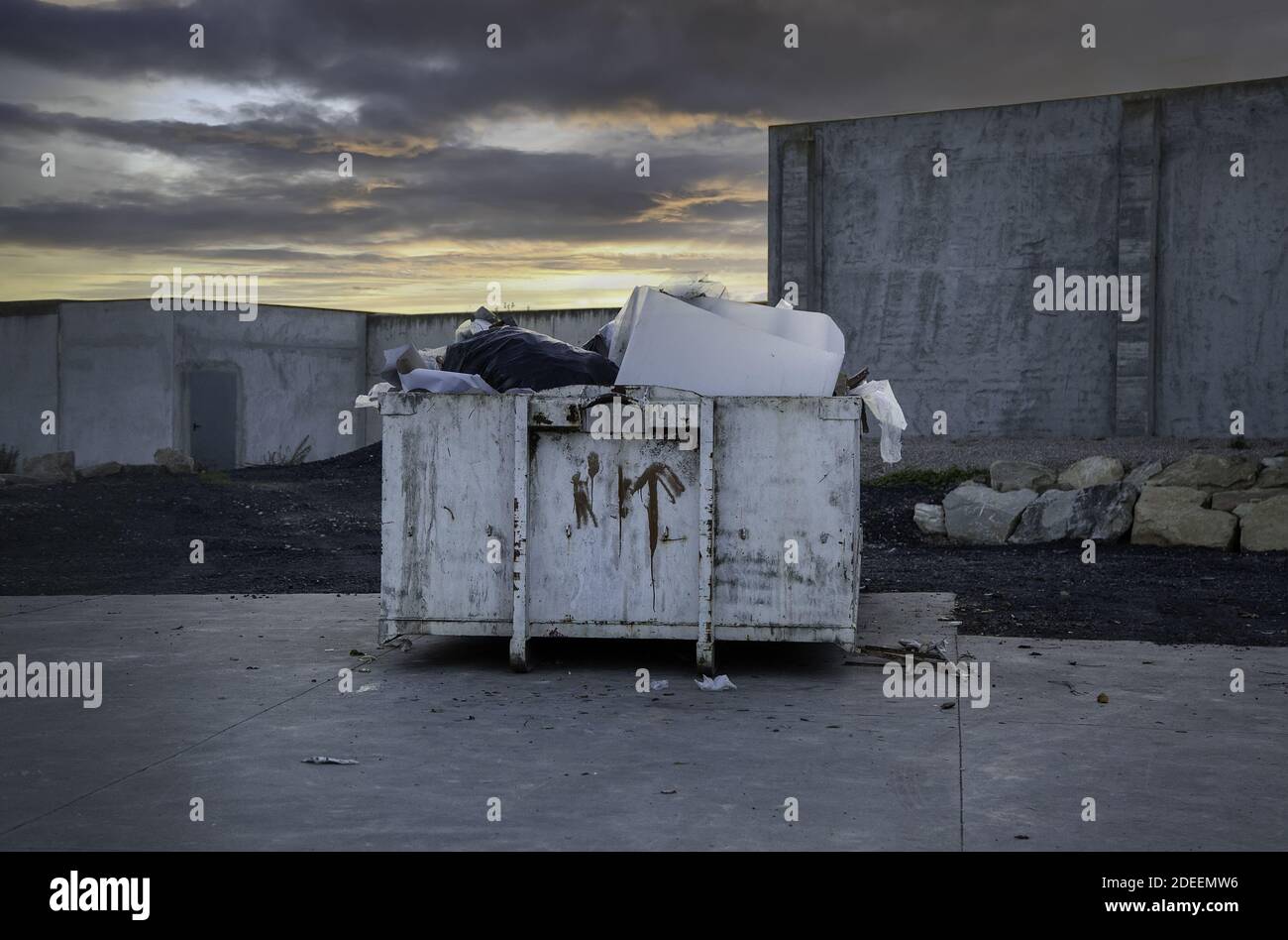 Clean point container in garbage, cleaning and disinfection, recycling ...